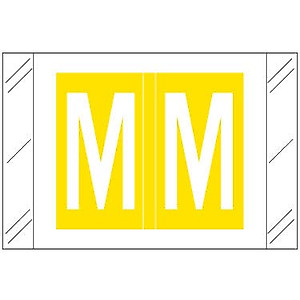 Doctor Stuff - File Folder Labels, Alphabet Letter M, Tabbies 12000 - Cram Series Compatible Alpha Stickers, Yellow, 1" x 1-1/2", 500/Roll