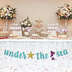 Under the Sea Banner - Mermaid Party Decorations, Kids Mermaid Themed Birthday Party Decorations, Mermaid Backdrops Photo Booth Props