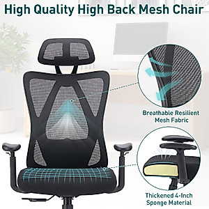 OLIXIS Ergonomic Executive Office Chair - Mid Back with 360° Swivel Wheels, Computer Desk Chair with Lumbar Support, Height Adjustable PU Leather with Flip-up Armrest