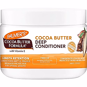 Palmer's Cocoa Butter & Biotin Length Retention Deep Conditioner, Strengthen, Nourish and Restore Elasticity and Shine, Suitable for All Curly Hair Patterns 12 Ounce