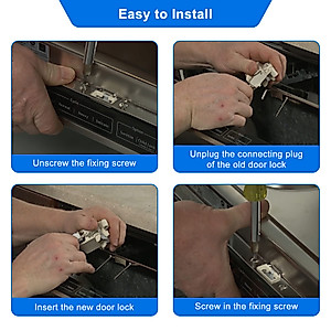 DD81-01629A DD81-02132A Dishwasher Door Switch Latch Compatible with Samsung DW80K5050UB/AA-00 DW80R5060US DW80R5061UG DW80F600UTW/AA-00 Dish Washer Door Lock Replace AP6287051 PS8764558 EAP8764558