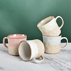 Bosmarlin Large Ceramic Coffee Mug, Blue Big Tea Cup for Office and Home, 18 Oz, Dishwasher and Microwave Safe, 1 PCS (Light blue, 1)