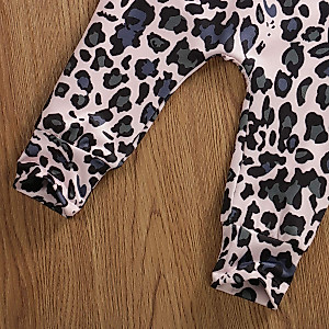 Newborn Baby Girls Clothes Daddy Saying Top Printed T-Shirt Leopard Pants+Headband Sweatshirt Outfit Set (A-Daddy Says, 0-6 Months)