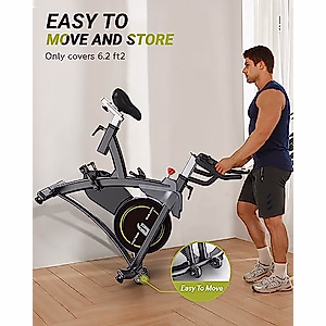 Cyclace Magnetic Exercise Bike (2023 Upgrade) -350 Lbs Weight Capacity - Indoor Cycling Bike with Comfortable Seat Cushion