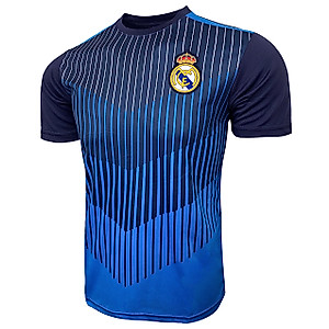 Icon Sports Men's Real Madrid Performance Gameday Shirt Jersey-Like, Adult Sizes Licensed Real Madrid Training Shirt | Medium Blue