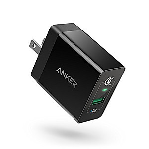Quick Charge 3.0, Anker 18W 3Amp USB Wall Charger (Quick Charge 2.0 Compatible) Powerport+ 1 for Anker Wireless Charger, Galaxy S10e/S10/S9/S8/Plus, Note 9/8, LG V40/V30+, iPhone, iPad and More