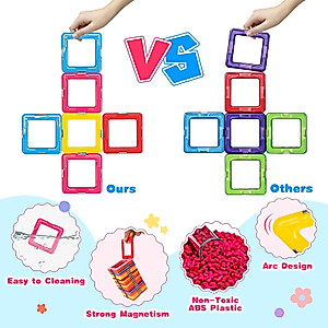 Toptoday Magnetic Building Blocks,Magnetic Tiles Building Blocks Toddlers Toys Magnets for Kids, Girls and Boys Birthday Gift 30pcs-4
