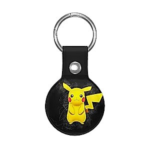 Leather Case Accessories for AirTag Finder Protective Lightweight Case with Keychain Hook Anti-Scratch Tracker Holder Protector Airtags Safety and Anti-Lost