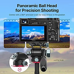 Video Fluid Head for Camera Tripod - ULANZI U-190 Mini Pan Tilt Head Small Panoramic Ball Head with Arca Swiss Quick Release Plate Lightweight Filming Equipment for Compact Camera Load up to 6.6lb/3kg