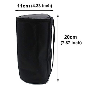 Sovenny Multifunction Cylinder Zippered Canvas Pen Bag Pencil Marker Case Stationary Storage Bottle Travel Cosmetic Bag
