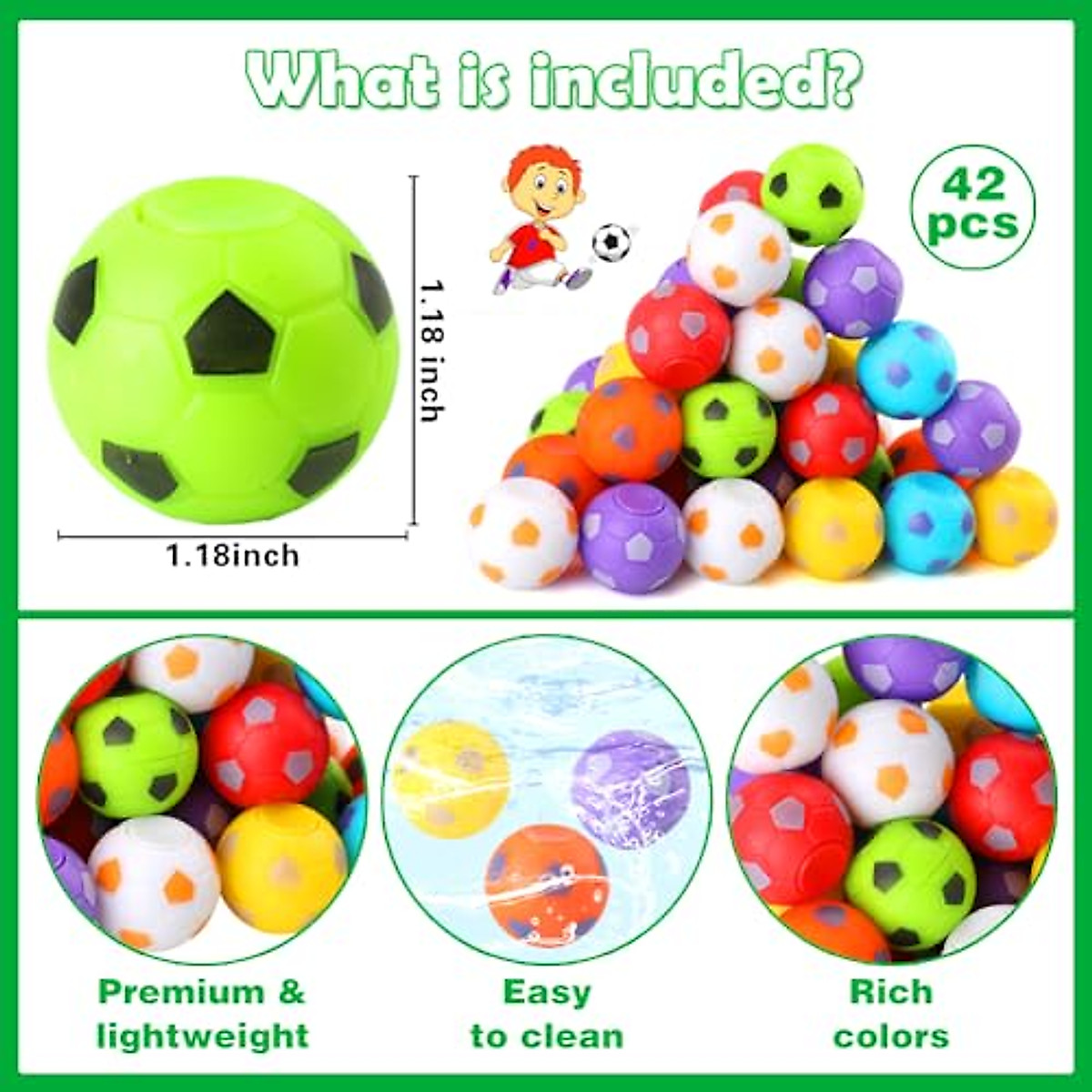 42 Pack Soccer Party Favors, Mini Fidget Spinners Soccer Ball Toys Sensory Fidget Toys Party Favors for Kids 4-8 8-12 Goodie Bag Stocking Stuffers Birthday Prizes for Classroom