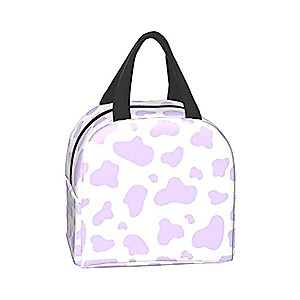 Ucsaxue Purple Cow Lunch Box Reusable Lunch Bag Picnic Insulated Cooler Travel Tote Bags School Container For Teen Boys Girls Lunch Boxes