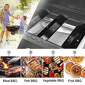 Outspark Universal Heat Plate Shield,Heat Tent,Flavorizer Bar,Burner Cover,Flame Tamer Replacement Parts for Gas Grill,Adjustable Extends from 11.75" up to 21",5 Pack,Porcelain Steel