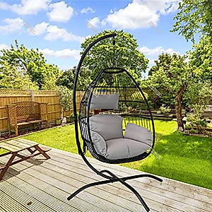 MHUQIA Hanging Basket Chair Cushions, Hanging Egg Chair Cushion Replacement, Indoor, Hanging Hammock Chair Cushion, Thick Nest Back Pillow Patio Garden Swing Chair Cushion Seat Pads (E)