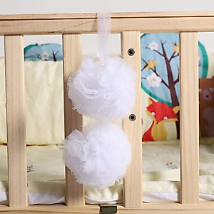 Nets for Cribs Babies Flower Ball Bed Decorative Baby Bed Net Hanging Flower Ball Crib Accessories Wall Pendant Decoration for Kids Room (White)