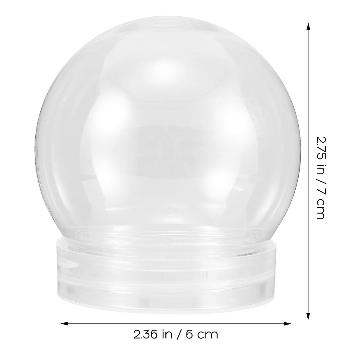 EXCEART 10pcs DIY Clear Plastic Water Globe Snow Globe 2Inch Clear Snow Globe with Screw Off Cap for DIY Crafts Christmas Home Decoration