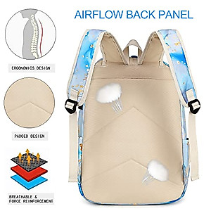 Natayoo Teen Girls School Backpack Kids Bookbag Set with Lunch Box Pencil Case Travel Laptop Backpack Casual Daypacks