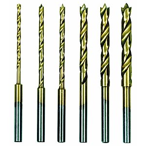 Proxxon 28876 HSS Twist Drill Set Titanium Nitride Coated with Brad Point
