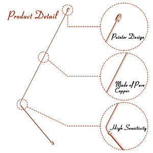 Dowsing Rods, 99.99% Copper Dowsing Rods for Ghost Hunting Tools, Divining Rods for Water Divining, Energy Healing, Paranormal, Gold, Yes No Questions