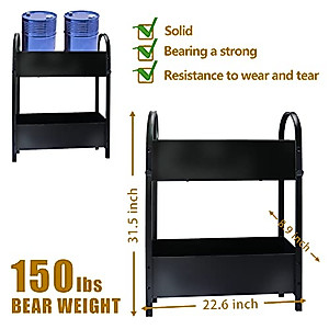 aboxoo Double Planter Raised Beds with Legs,Outdoor Metal Tall Planter Box Elevated Garden Bed for Vegetables Flower Herb Patio Backyard(22.6" L x 8.9" W x 31.5" H)