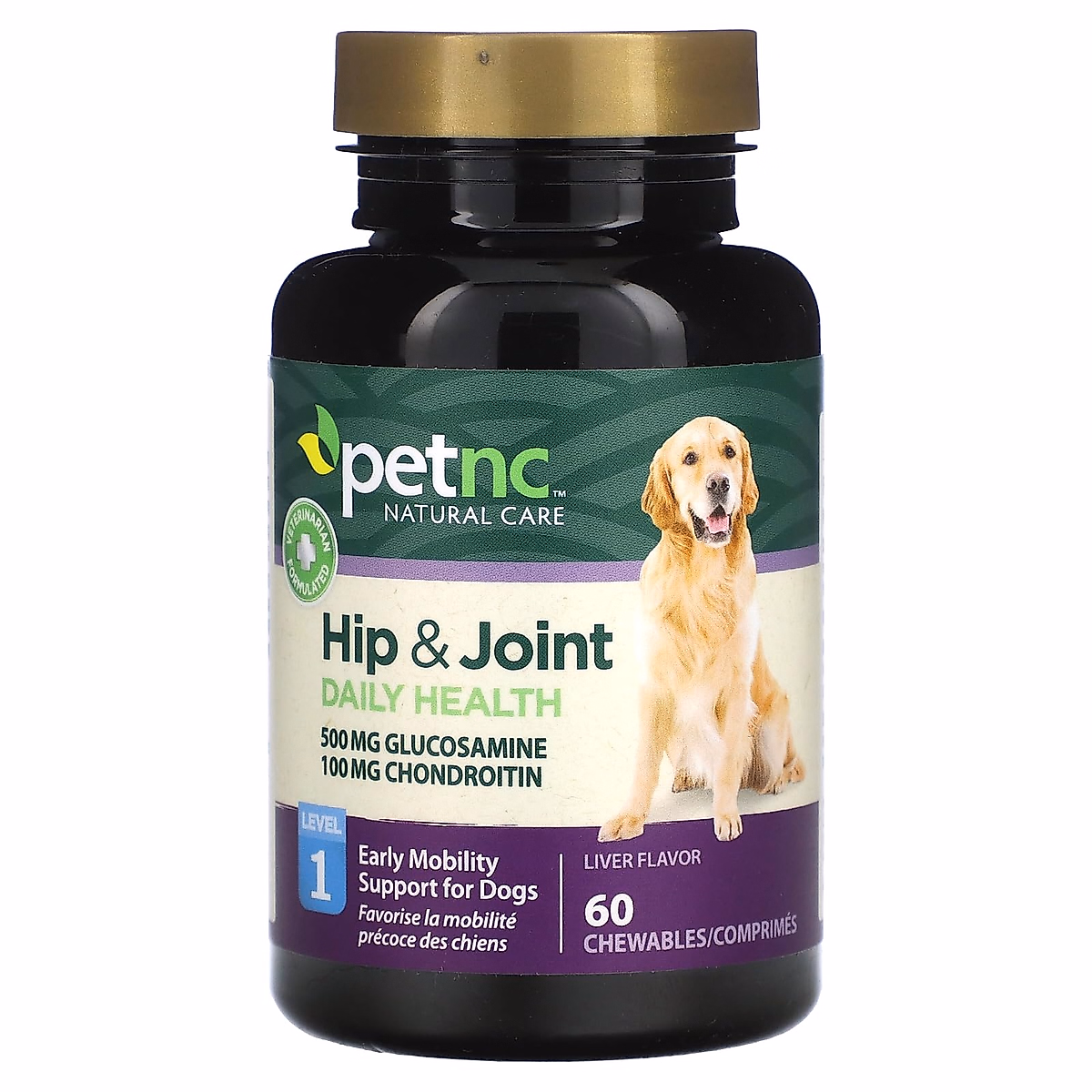 Petnc Natural Care Hip and Joint Health Early Mobility Chewables for Dogs, 60 Count (27478)