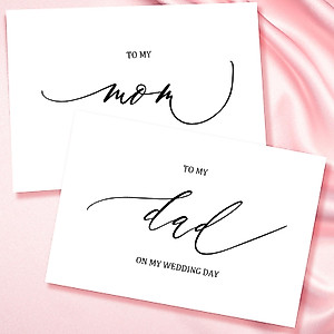 Nchigedy Set of 2 Wedding Day Card for My Parents, To Dad And Mom On My Wedding Day Card, Wedding Day Card Set for Mom And Dad