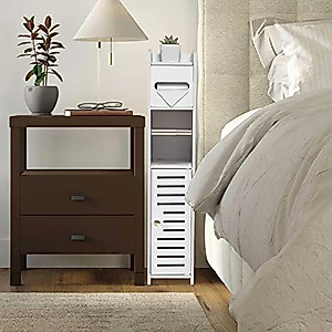 TuoxinEM Over The Toilet Storage,Toilet Paper Cabinet for Half Bathroom,Small Bathroom Storage for Tiny Spaces,Narrow Toilet Paper Cabinet,White