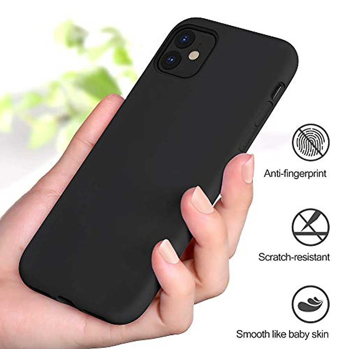 Miracase Liquid Silicone Cases Compatible with iPhone 11 6.1 inch(2019) and Airpods Pro(Black)