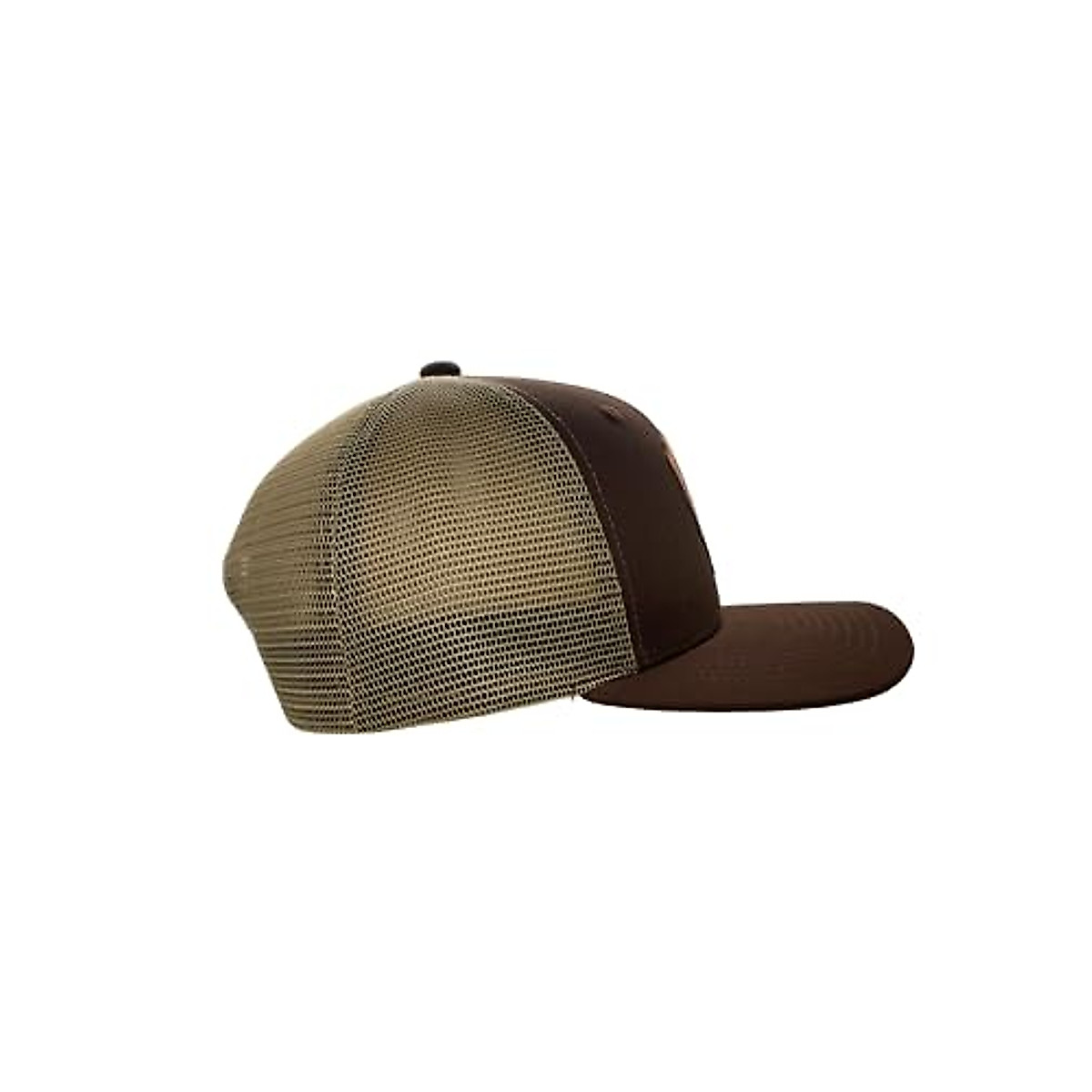 National Park Service Trucker mens Snapback Hat with National Park Service (NPS) Woven Patch (Brown on Khaki)