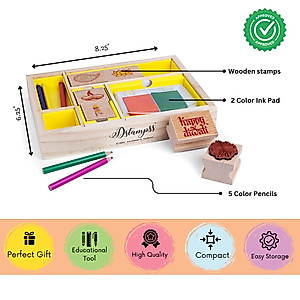 Diwali Wooden Stamp Set – Ideal Gift for Diwali, Arts & Crafts Enthusiasts, and Celebrations - Perfect for Rangoli, DIY Crafts, Card Making & Festive Decorations