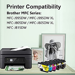 MS DEER Compatible LC3033 BK/C/M/Y Ink Cartridges Replacement for Brother LC3033XXL LC 3033 XXL LC3035 3035 Super High Yield Work for Brother MFC-J995DW MFC-J805DW MFC-J815DW MFCJ995DW Printer 5 Pack
