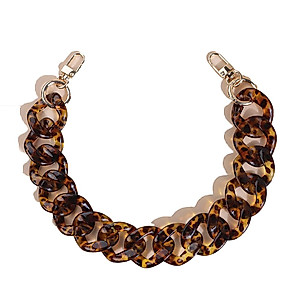 Wiwpar Acrylic Bag Straps Chunky Chains Shoulder Bag Handle Shoulder Straps Replacement Amber for Women's Handbags (Style 2)