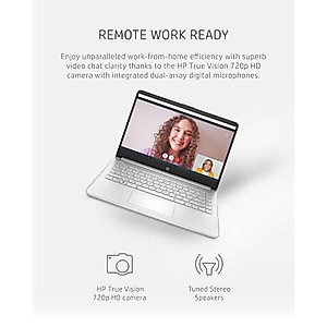 HP 14 Laptop, AMD Ryzen 5 5500U, 8 GB RAM, 256 GB SSD Storage, 14-inch Full HD Display, Windows 11 Home, Thin & Portable, Micro-Edge & Anti-Glare Screen, Long Battery Life (14-fq1025nr) (Renewed)