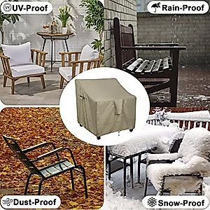 OutdoorLines Outdoor Waterproof Furniture Chair Cover - UV-Resistant Patio Lawn Chair Covers for Outdoor Furniture Windproof Heavy Duty Chair Covering, 2 Packs, 33.5Wx31.5Dx36H Inches, Camel