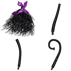 Halloween Witch Broom with Ribbons for Kids, Wizard Flying Wicked Prop Witches Broomstick Adult for Cosplay Party, Witch Decorations