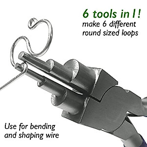 The Beadsmith Wire Bending Pliers - Consistently make up to 6 size loops & jump rings, 2-9mm - 5.75" long (160mm) - Polished Steel Head, Comfort Grip Handle, Tool for Jewelry Making