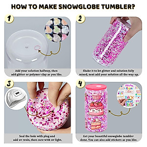 Maucircol 16 Oz Plastic Snowglobe Tumbler, 6 Pack Pre-Drilled Double Wall Plastic Clear Cup for Glitter Snow Globe Diy, Double Wall Snowglobe Cup with Clear Lid