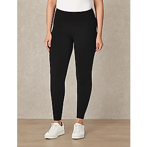 Juicy Couture Women's Essential High Waisted Cotton Legging, Deep Black, Medium