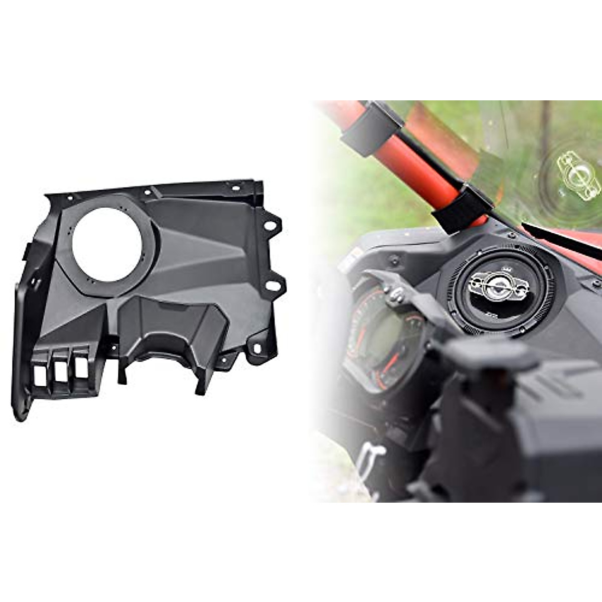 SAUTVS Front Dash Speaker Mount for Can Am X3, Front 6.5 inch Speaker Enclosure Panels for 2017-2022 Can-Am Maverick X3 / X3 Max Stereo System Accessories