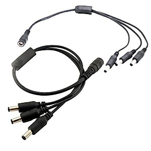 UpperFu 2pcs CCTV DC Power Splitter Cable 5.5mm x 2.5mm Female Jack to 3 Male 3 Ways Splitter Connector Cable 5.5mm x 2.5mm Adapter for LED Strip Surveillance Camera Security Camera