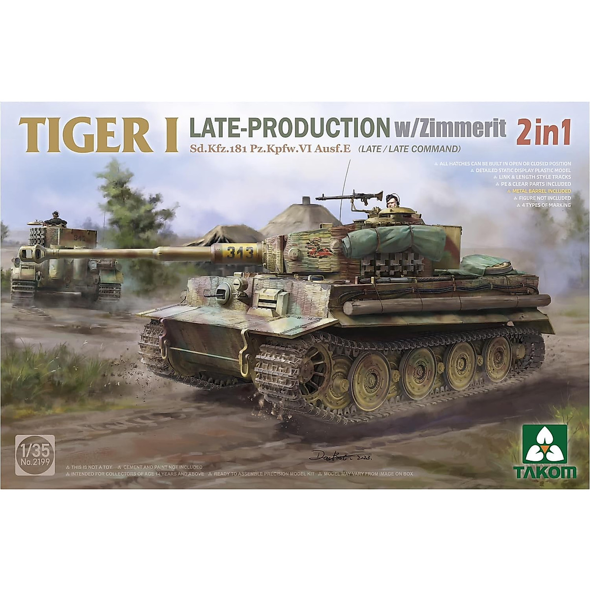 Takom 2199 1/35 TIGER I LATE w/ZIMMERIT Sd.Kfz.181 Pz.Kpfw.VI
