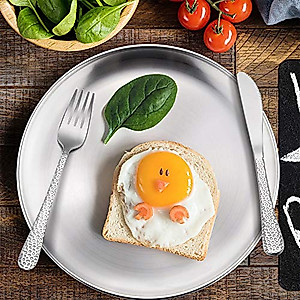 HaWare 6-Piece 18/8 Stainless Steel Plates, Metal 304 Dinner Dishes for Kids Toddlers Children, 8 Inch Feeding Serving Camping Plates, Reusable and Dishwasher Safe