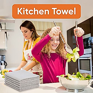 Superio Cotton Terry Washcloths Grey Towels 100% Cotton Cleaning Cloth 16" Rags Wash Clothes for Body and Face, Spa Towels, Multi Purpose (12 Pack)