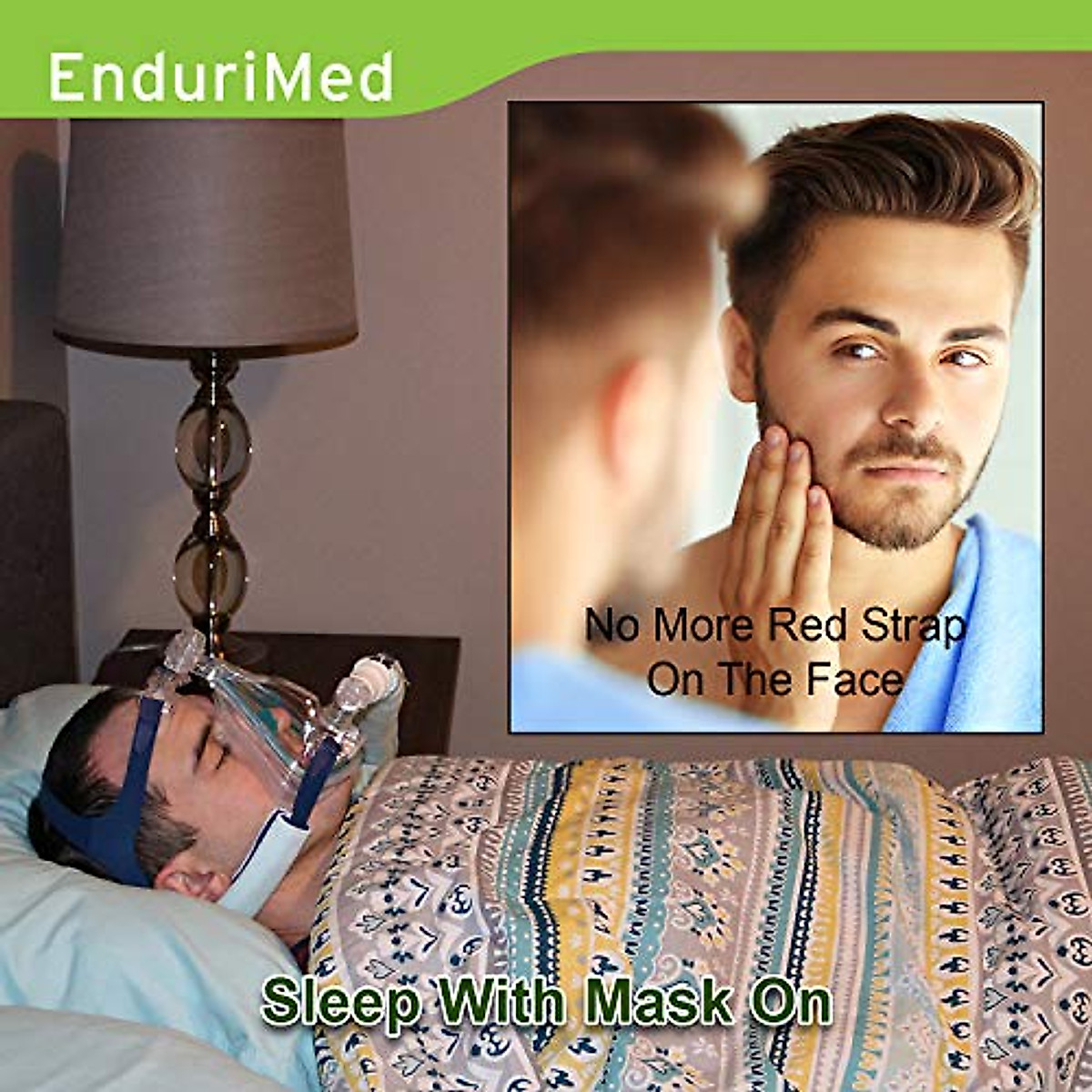 CPAP Strap Covers - Premium CPAP Strap Cushions by Endurimed - 2X CPAP Strap Cover – Superior Comfort Pads to Wrap Headgear Mask Strap for Resmed Airfit Airtouch f20 f30i, Dreamwear, & Other Models