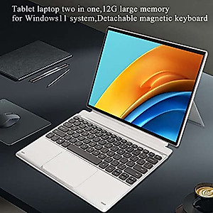 Yoidesu 2 in 1 Laptop, 12.3 IPS HD 3K Touch Screen Display, for J4125 Quad Core CPU, with Magnetic Keyboard, 2.4GHz/5GHz WiFi, 6000mah Battery, BT Laptop Computer for Win 11