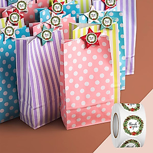 Heyfibro 1.5" Christmas Thank You Sticker Roll, 500 Pcs Thank You Stickers for Retail Stores, Boutique, Winter Holiday Round Thank You Labels for Gift Packing, Cards, Envelopes, Party Supplies