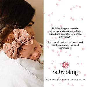 Baby Bling Bows - Newborn to Little Baby Girl Bows, 3PK CLASSIC KNOT Nylon Super Soft Stretchy Toddler Headbands, Perfect Hair Accessories Head Bands for Infant Kids, Made in the USA