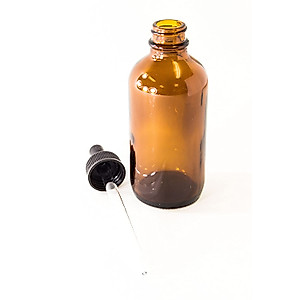 Amber Glass Bottles with Glass Droppers - 2 Each - 4 Oz Capacity