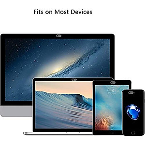 EYSOFT Webcam Cover, Webcam Cover Slide Compatible for Laptop, Desktop, PC, MacBook Pro, iMac, Mac Mini, iPad Pro, Smartphone,Protect Your Privacy and Security,Strong Adhesive (Black)