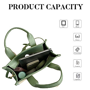 JQAliMOVV The Tote Bag for Women, Straw Tote Bag with Zipper Woven Beach Bag Top Handle Straw Handbag Purses for Travel (Dark Green)